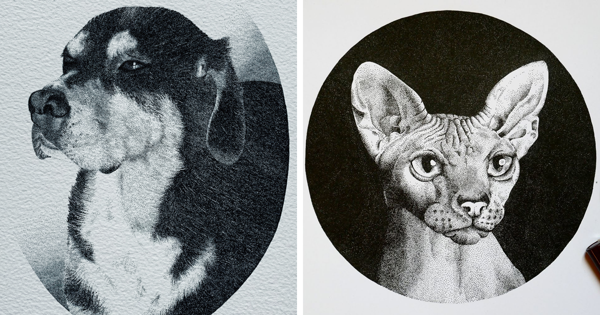 My 30 Stippling Drawings That Are Composed Of Millions Of Dots | Bored ...