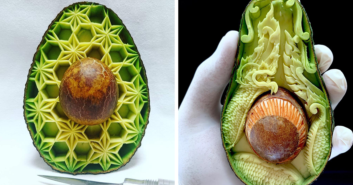 This Artist Created 22 Carving Arts From Avocados | Bored Panda