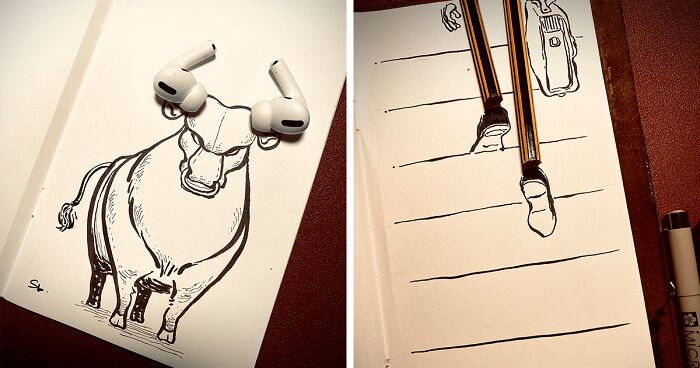 I Drew These 30 Illustrations And They Interact With Everyday Objects ...