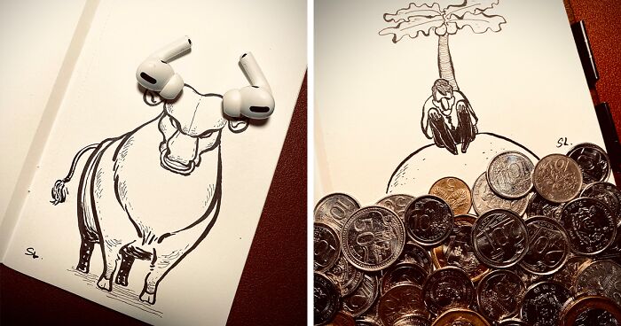 I Drew These 30 Illustrations And They Interact With Everyday Objects ...