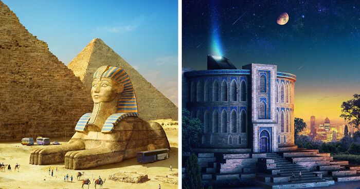 Artist Shows What These 10 Famous Historical And Mythical Monuments ...