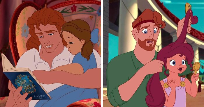 Russian Artist Reimagined 8 Disney Princes As Dads Of Adorable Toddlers ...