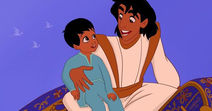 Russian Artist Reimagined 8 Disney Princes As Dads Of Adorable Toddlers ...