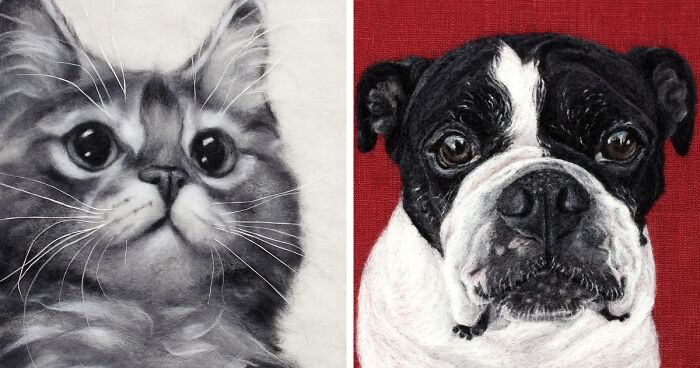 I Make Realistic Wool Pet Portraits That Preserve The Memory Of Beloved ...