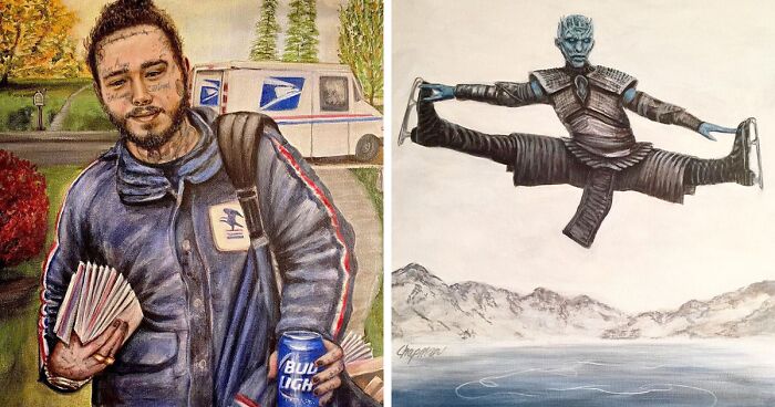 Artist Gives A Comically Exaggerated Representation Of Popular ...