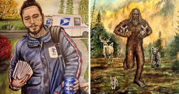Artist Gives A Comically Exaggerated Representation Of Popular ...