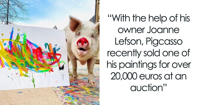 This Pig Enjoys Painting And Has Become The World’s First Pig Artist ...