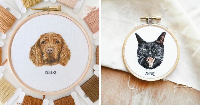 I Embroider Pet Portraits, And Here Are My Best 19 Works | Bored Panda