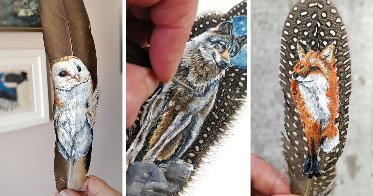 I’m Surviving Lockdown By Painting On Feathers (30 New Pics) | Bored Panda