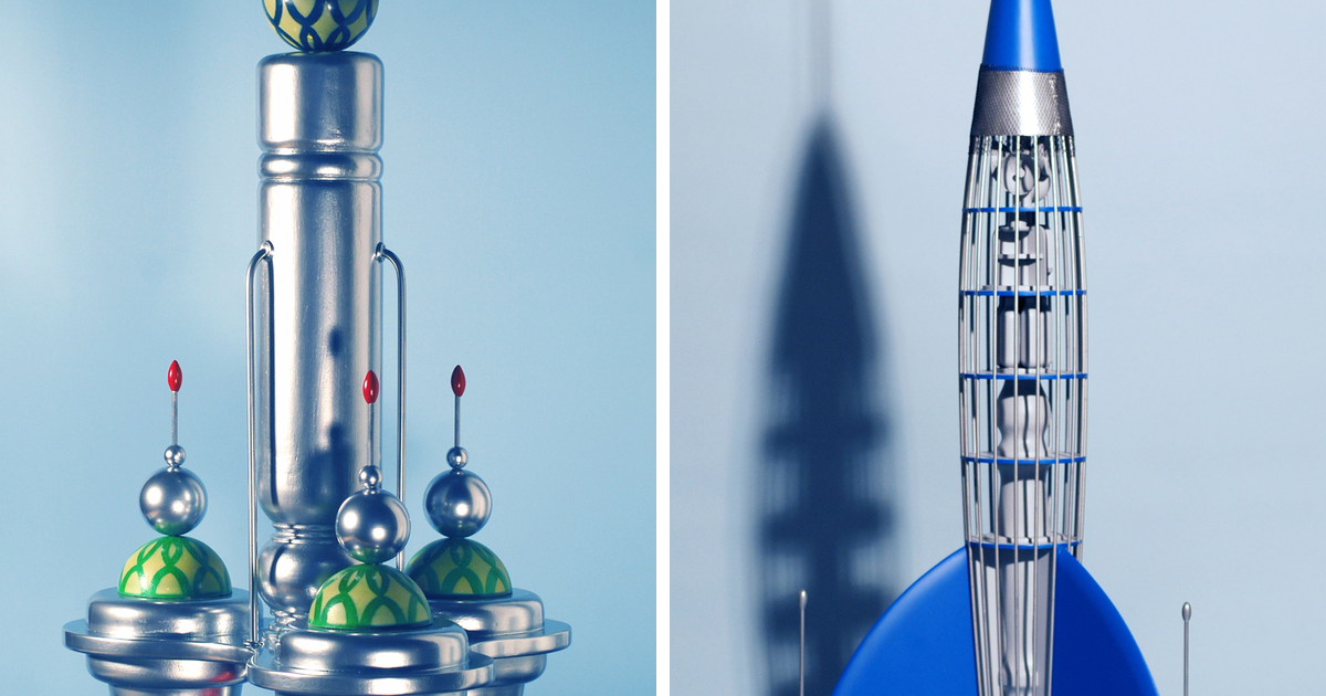 I Created A Series Of Fantasy Model Rockets Made From Waste Found In ...