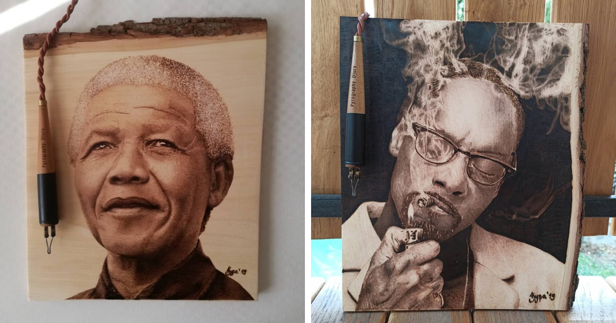 Artist Burns Wood To Make Extremely Realistic Portraits Of Celebrities ...