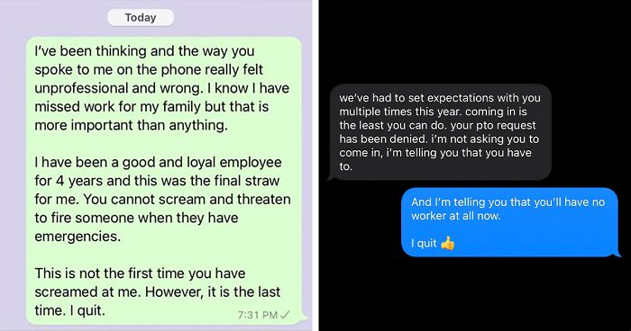 14 Screenshots Of People’s ‘I Quit’ Texts Because ‘Screw That, I ...