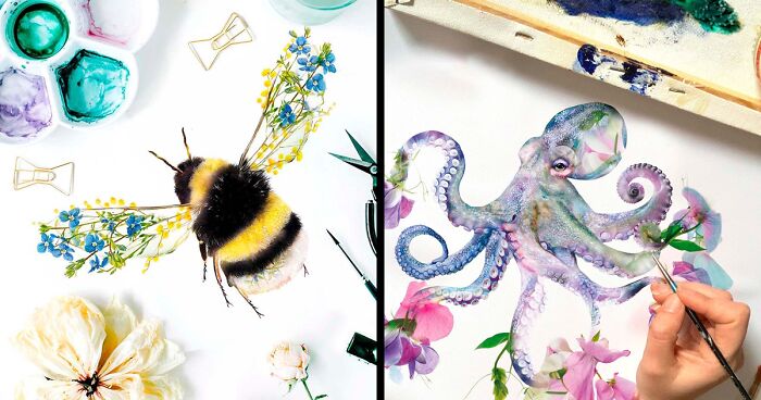 My 50 Botanical Animals That I Painted | Bored Panda