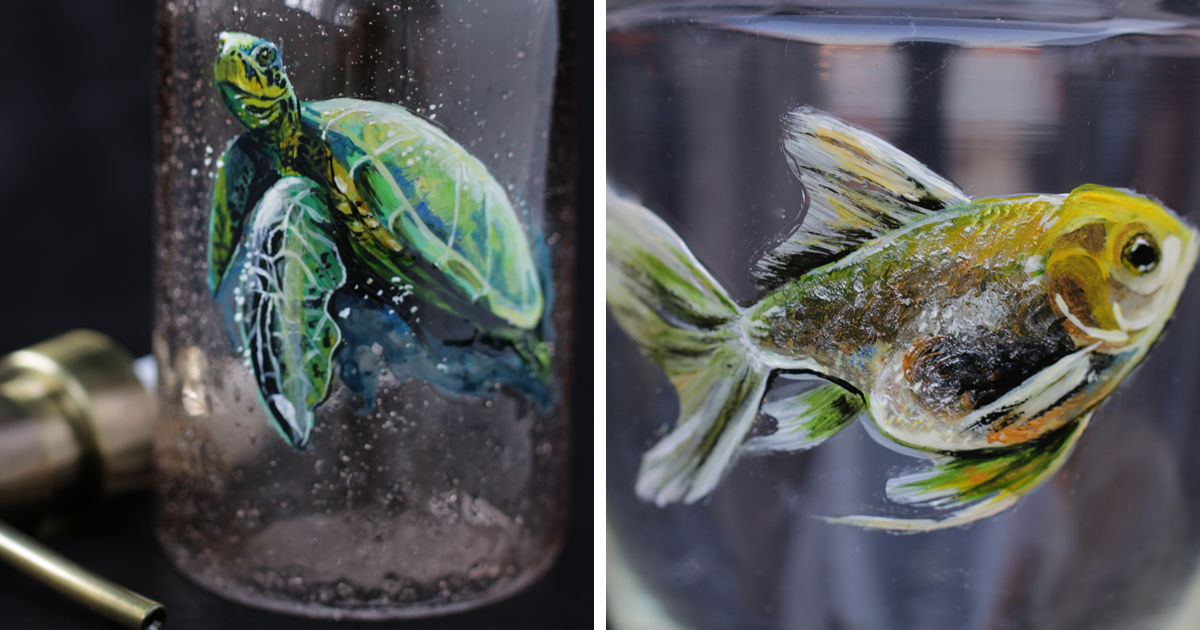 I Paint Realistic Fish On Glasses, And I Didn't Stop Just There (20 ...