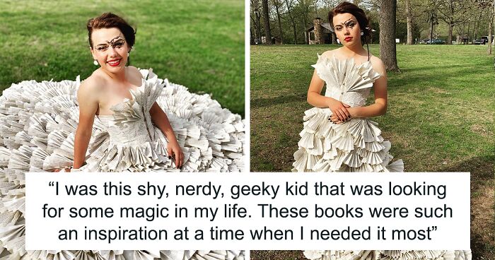 Teen Makes Her Prom Dress Herself And Uses Pages From Old Harry Potter ...