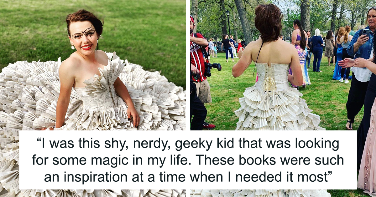 Teen Makes Her Prom Dress Herself And Uses Pages From Old Harry Potter ...
