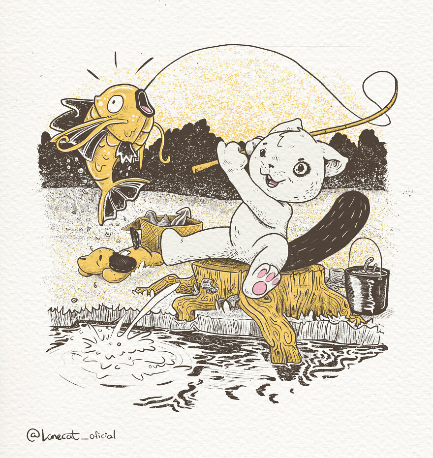 I Make Cute Illustrations Featuring An Introverted Cat That Is Just ...