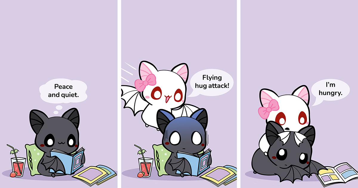 My 20 Wholesome Comics Depict A Cute Bat Couple That Is In A ...