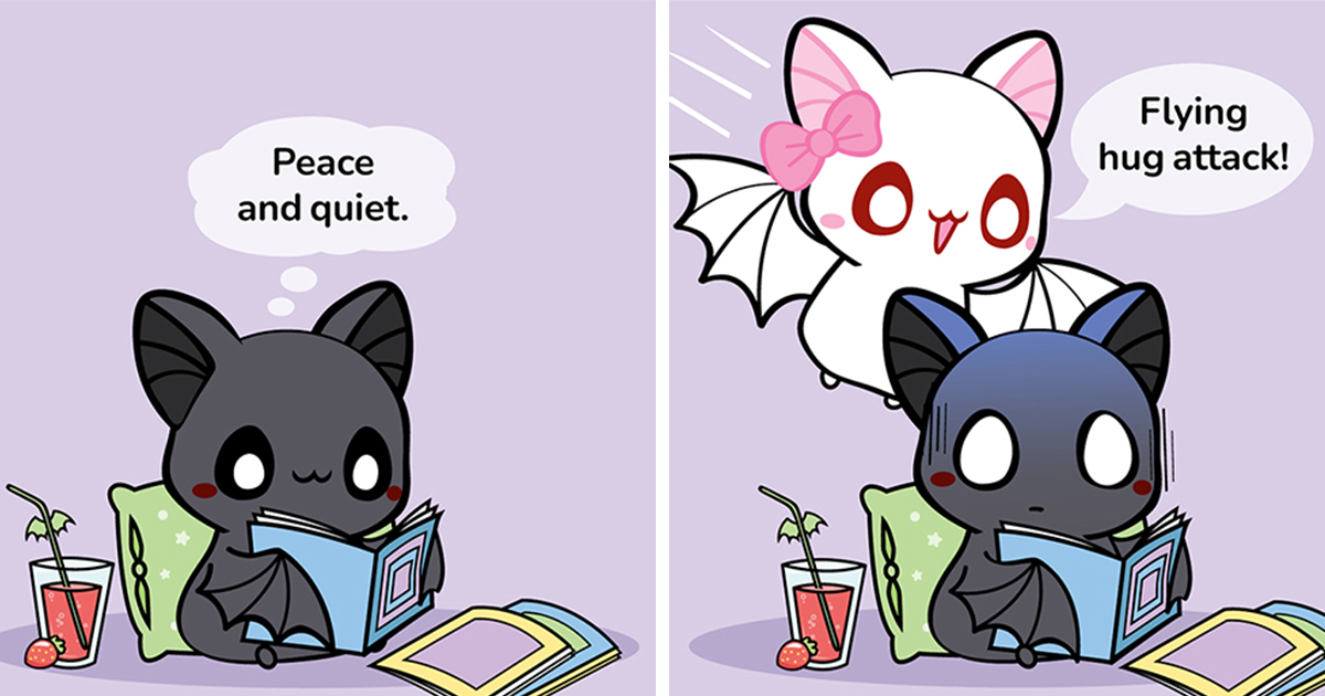 My 20 Wholesome Comics Depict A Cute Bat Couple That Is In A ...