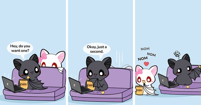 My 20 Wholesome Comics Depict A Cute Bat Couple That Is In A Relationship | Bored Panda