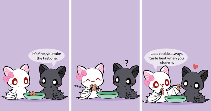 My 20 Wholesome Comics Depict A Cute Bat Couple That Is In A ...