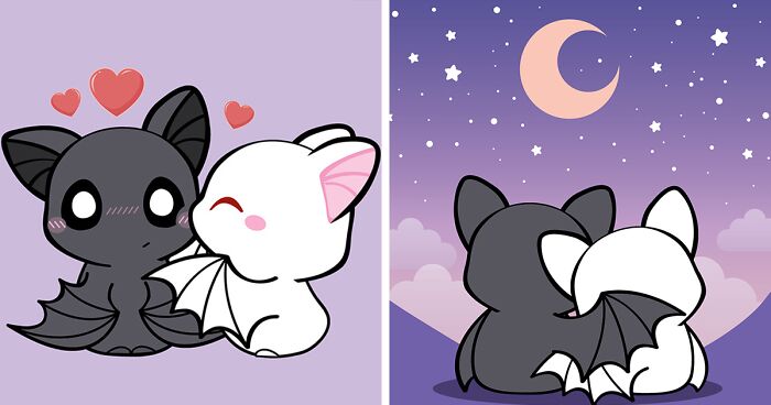 My 20 Wholesome Comics Depict A Cute Bat Couple That Is In A ...