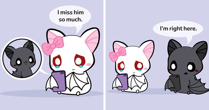 My 20 Wholesome Comics Depict A Cute Bat Couple That Is In A ...