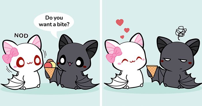 My 20 Wholesome Comics Depict A Cute Bat Couple That Is In A Relationship | Bored Panda