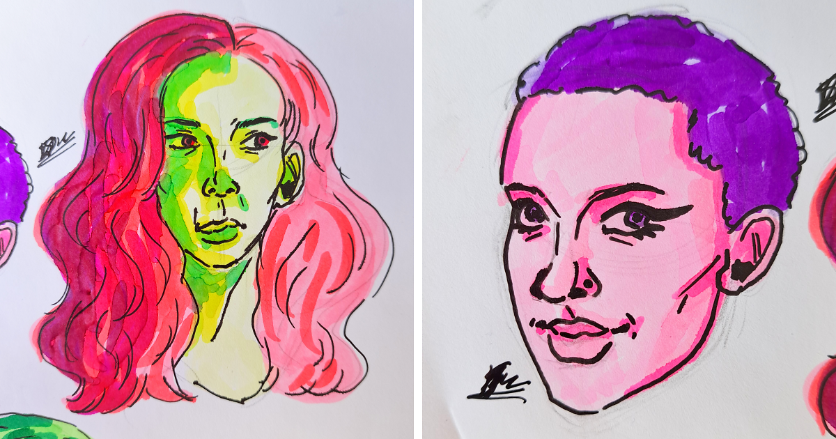 My Series Of Colorful Portraits (10 Pics) | Bored Panda