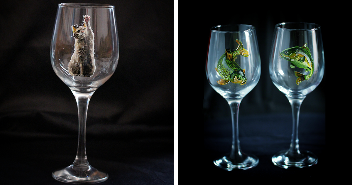 I Used Glasses For Painting Realistic Animals And Here Are 19 Photos Of ...