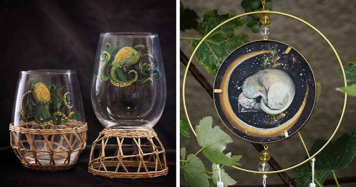 I Use Various Glassware For Painting Hyperrealistic Animals And Here ...