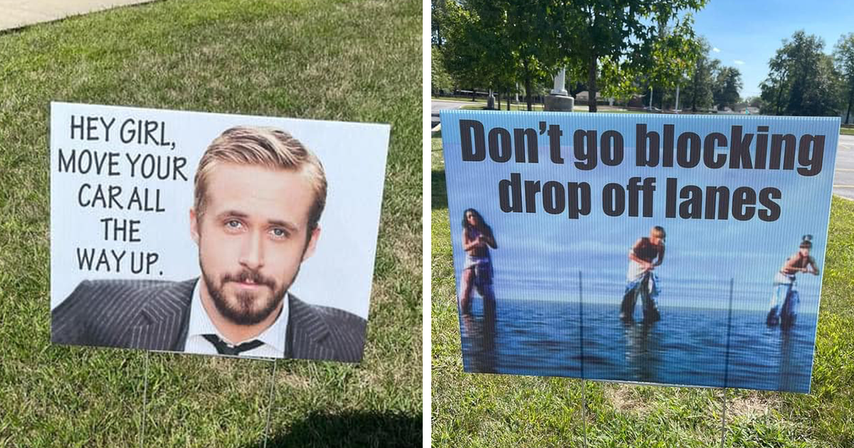 7 Funny Drop-Off Lane Signs Put Up By This Elementary School Are ...