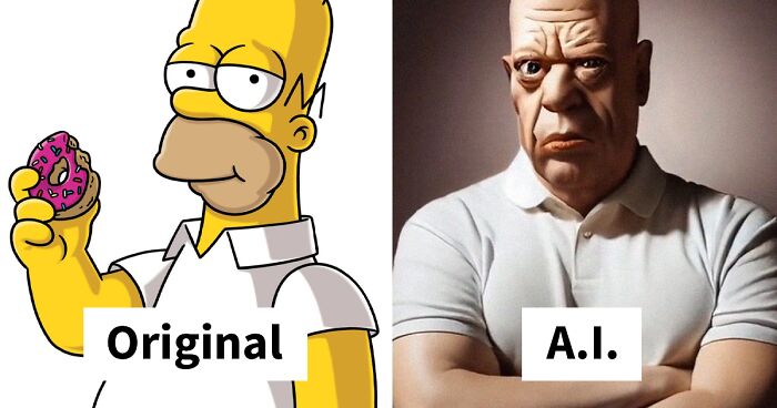 Artist Recreates The Simpsons Characters Using AI (The Results Look Cursed)