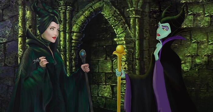 16 Illustrations Of Disney Characters Meeting The Actors From Their ...