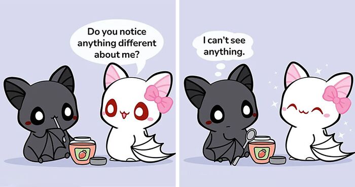 I Draw Comics About A Couple Of Bats In Love, Called “Cuddle Bats”, And ...