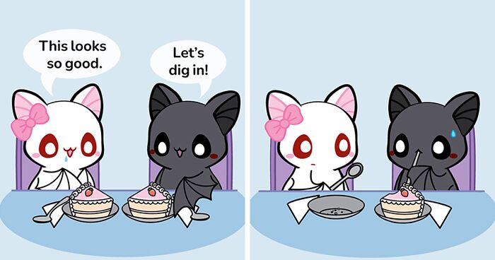 I Draw Comics About A Couple Of Bats In Love, Called “Cuddle Bats”, And ...