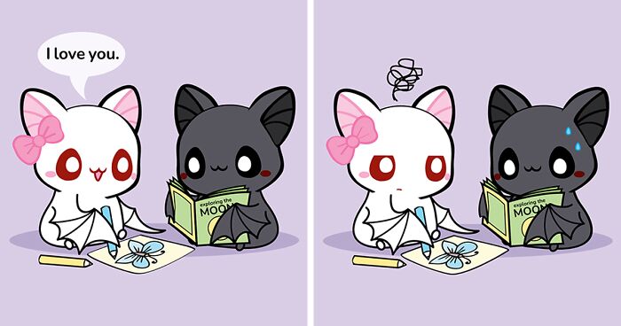 I Draw Comics About A Couple Of Bats In Love, Called “Cuddle Bats”, And ...