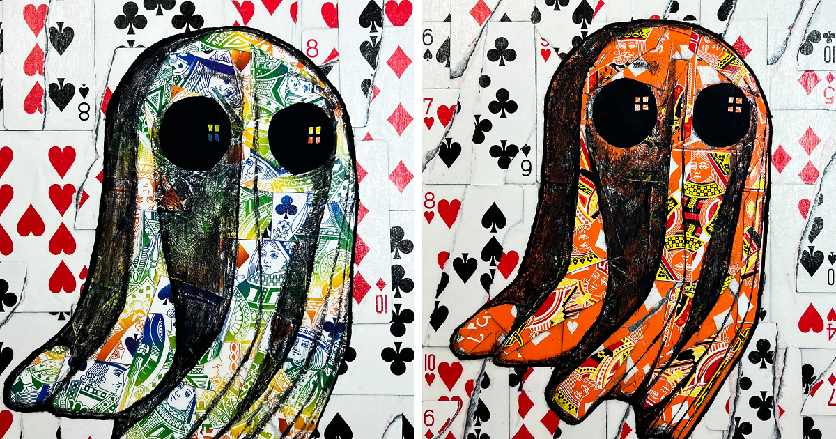 Ghost Artwork Made From Playing Cards By Elmo Hood (13 Pics) | Bored Panda