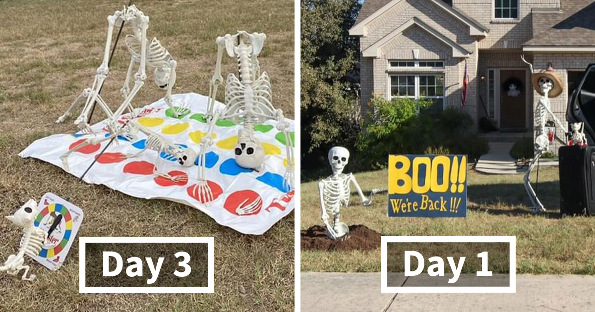 31 Funny Skeleton Scenes Created By This Family From Texas In The Lead ...