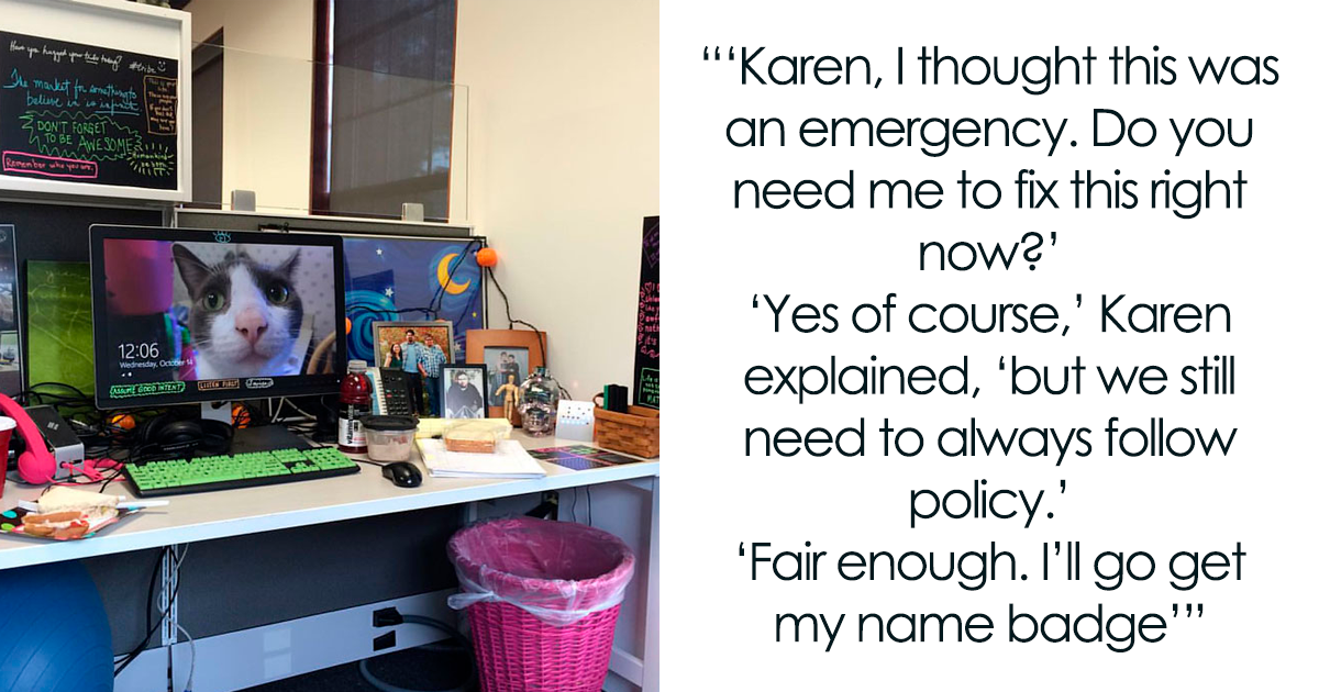 IT Guy Spends His Last Minutes Of Work Going To Get His Name Badge ...