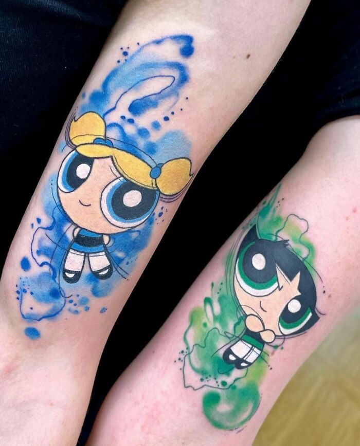 120 Cartoon Tattoos For A Blast From The Past | Bored Panda