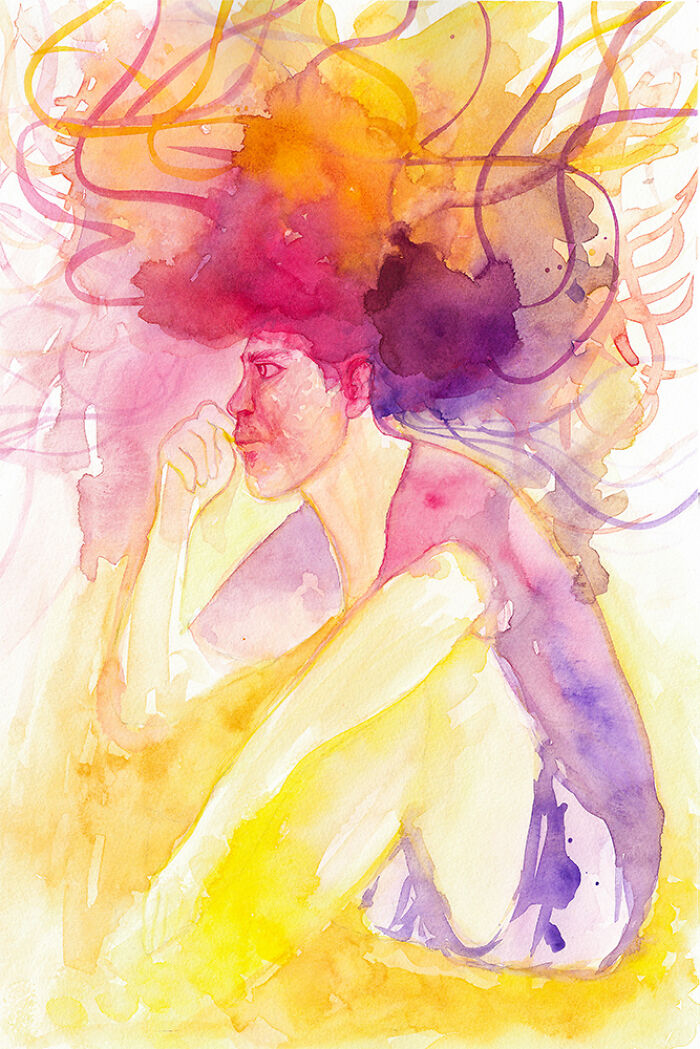 I Create Illustrations Based On The Theme Of Anxiety And On Portraying ...