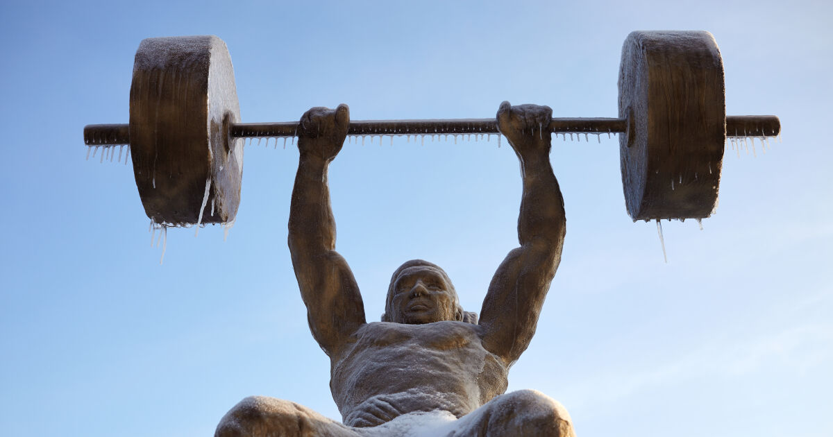 Sculptures Of Athletes Covered In Ice