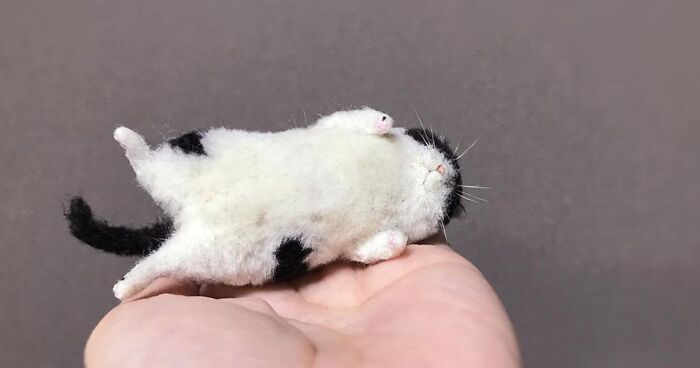 This Artist Makes Realistic-Looking Felted Little Cats In Various ...