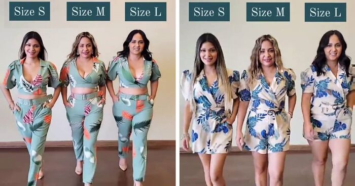 S, M And L: Three Women Try On The Same Outfit To Show How It Looks In ...