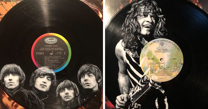 I Paint Portraits Of Popular Figures On Vinyl Records, Here Are 29 Of ...