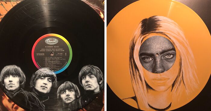 I Paint Portraits Of Popular Figures On Vinyl Records, Here Are 29 Of ...