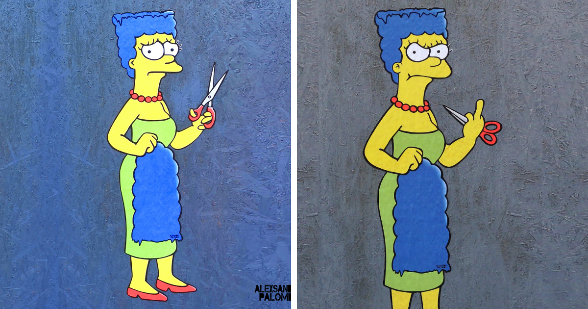 Behind “The Cut” Story Mural Featuring Marge Simpson Supporting The ...