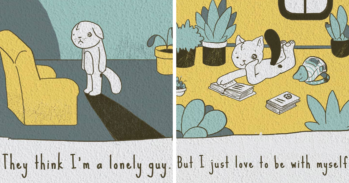 I Created 21 Illustrations Of An Introverted Cat To Help Me Deal With ...