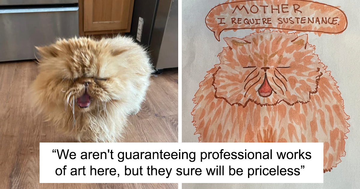 31 Hilarious Drawings Of People’s Pets Made By The Staff And Volunteers ...